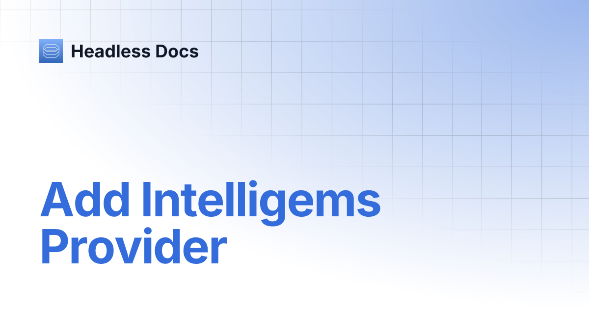 Add Intelligems Provider | Headless Docs